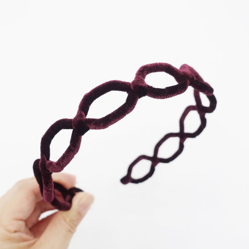 Velvet Wrap Honeycomb Pattern Headband for Women Hairband Fall Winter ...