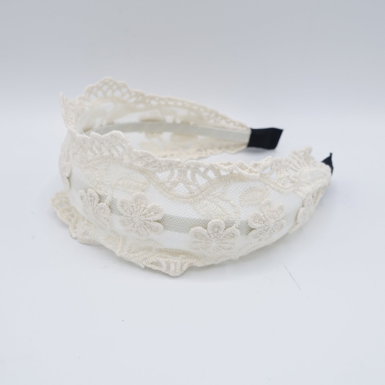Floral Lace Headband Flat Headband Elegant Women Hair - Etsy