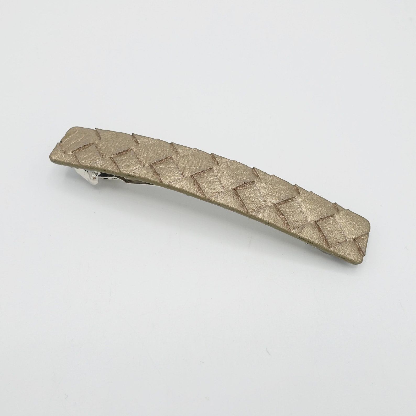 Weaved leather hair barrette for women | Etsy