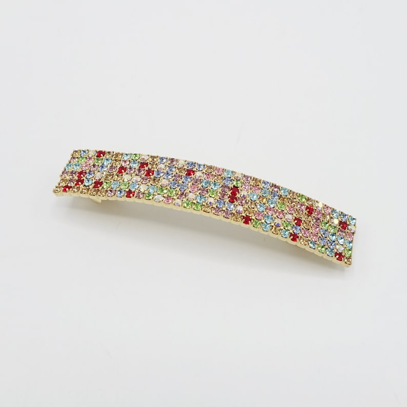 Rhinestone Embellished Rectangle Mini Hair Barrette Woman Hair | Etsy