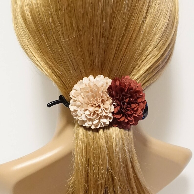 Two Chrysanthemum Flower Decorated Hair Clip Women Hair Accessory - Etsy