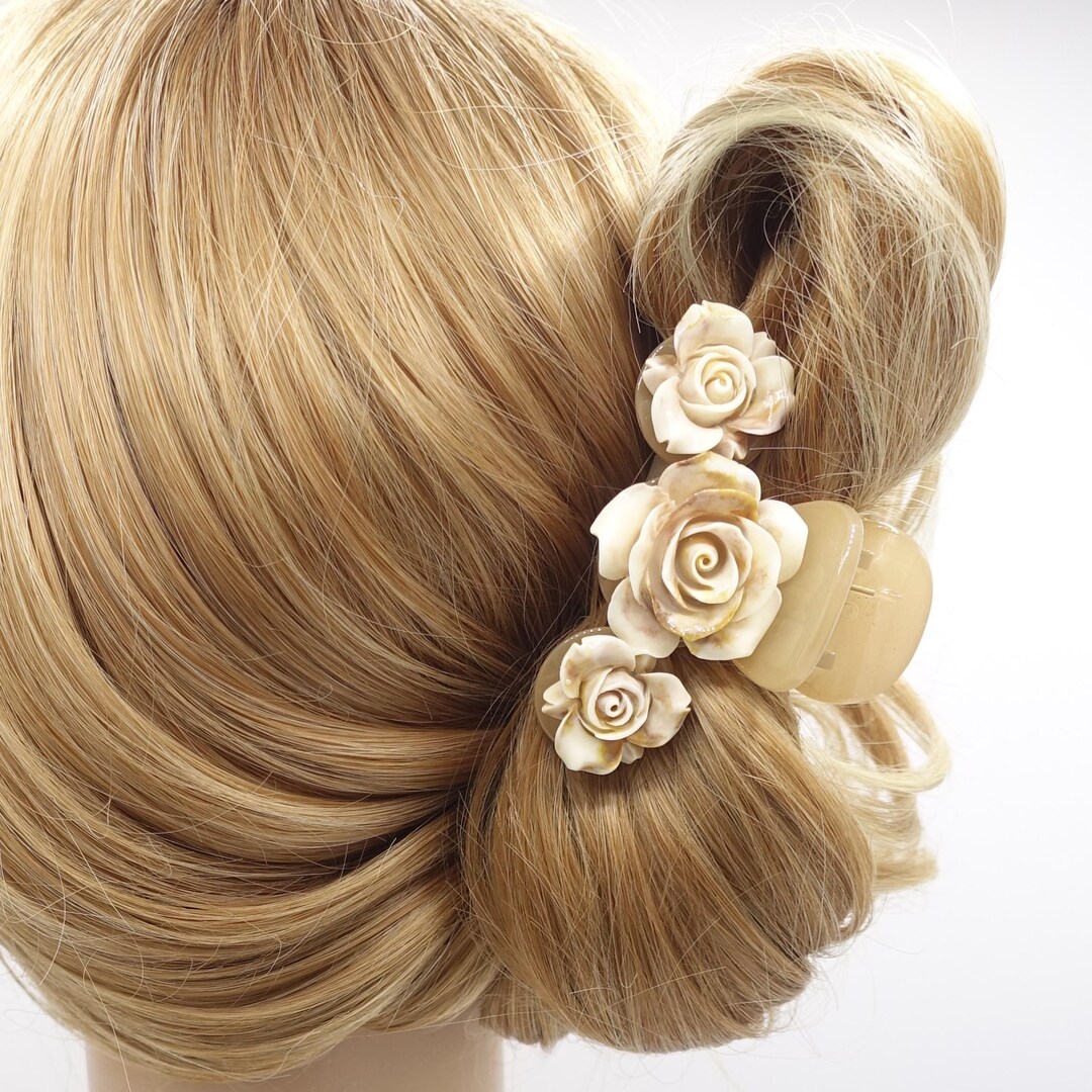 Floral Hair Claw, Flower Hair Clamp for Women - Etsy