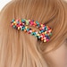 Rainbow Crystal Beaded Snap Clip Wood Embellished Hair Clip - Etsy