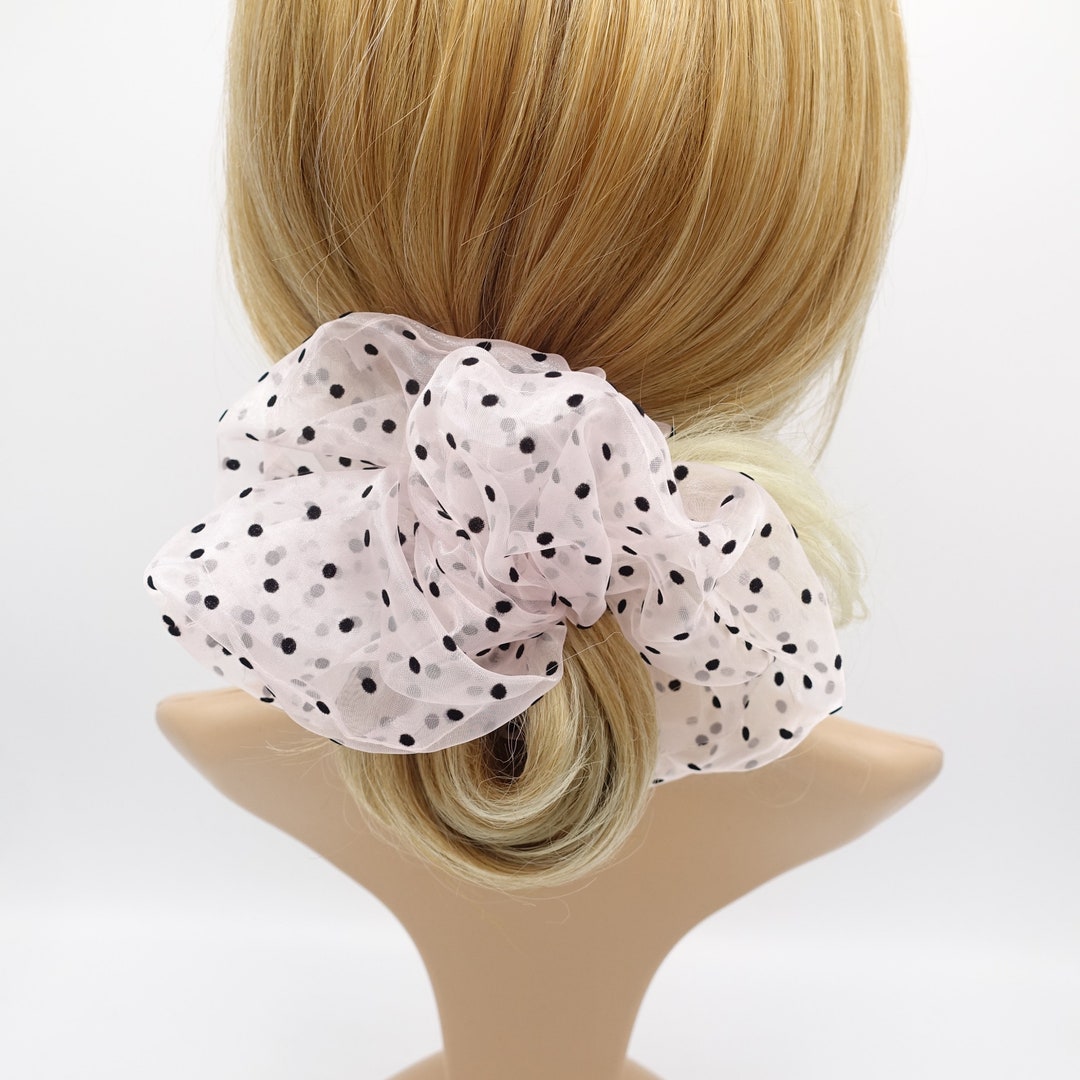 Organza Scrunchies Velvet Dot Hair Elastic Scrunchie for Women - Etsy