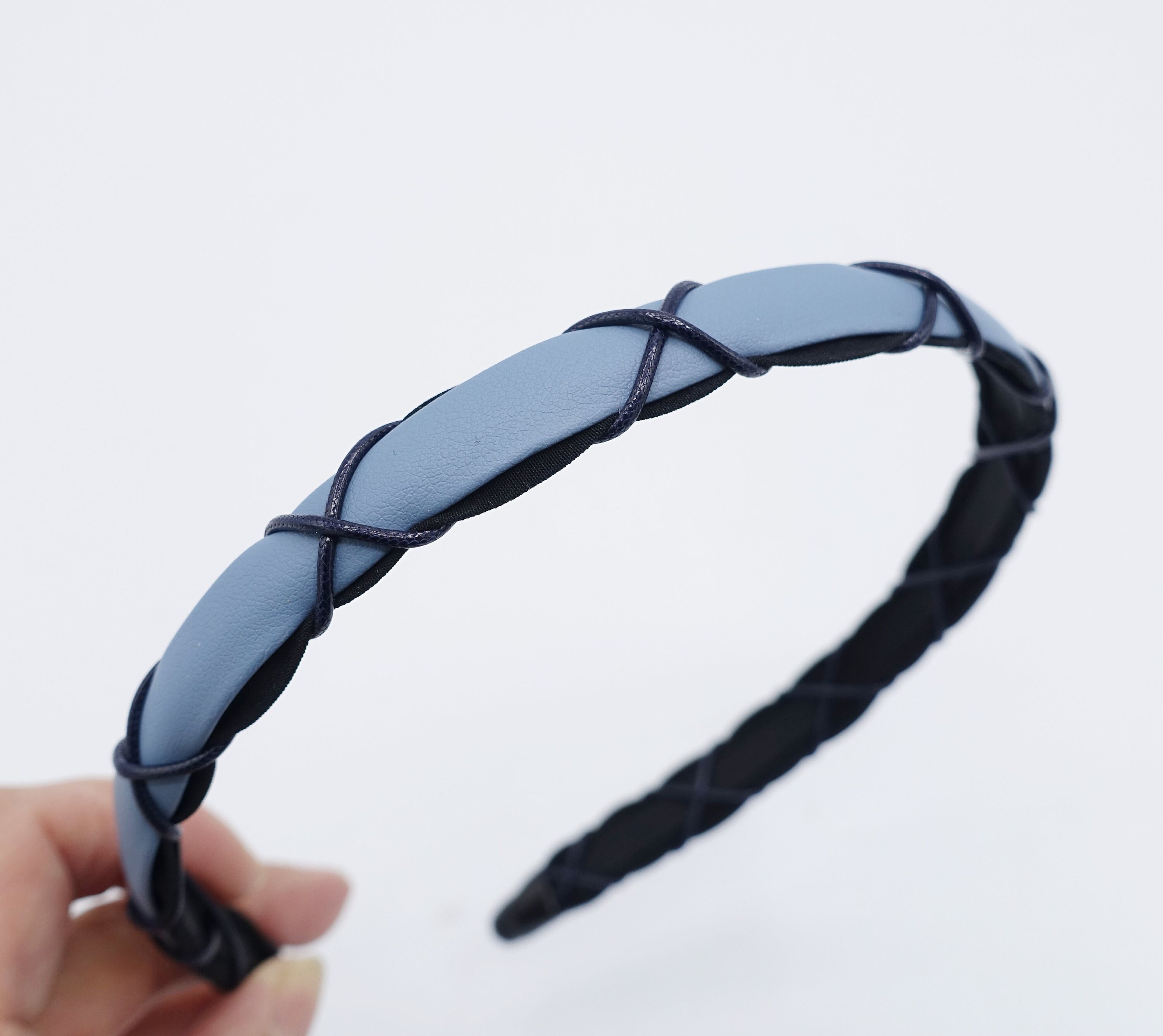 String x knot decorated leather headband | Etsy