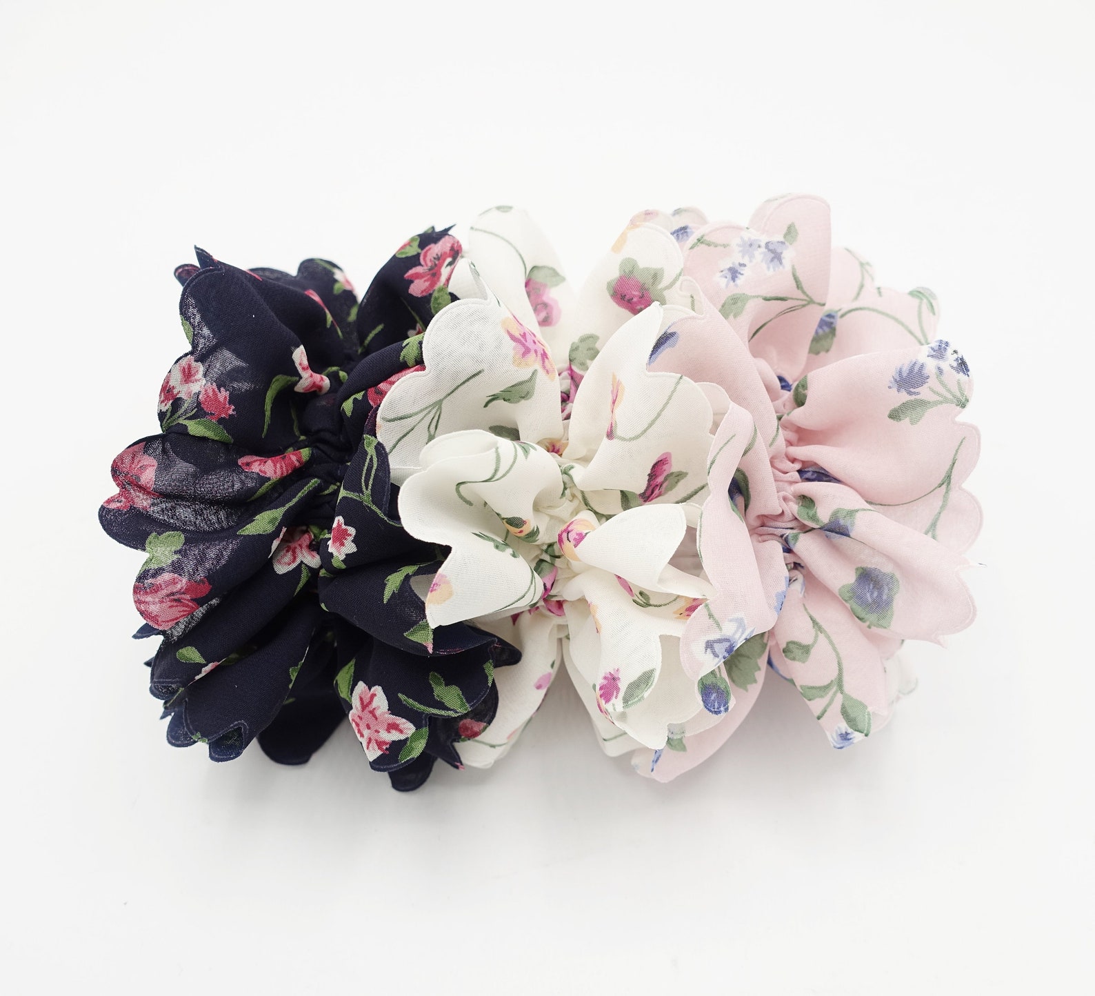 Chiffon Flower Plant Print Scrunchies Floral Petal Scrunchie - Etsy