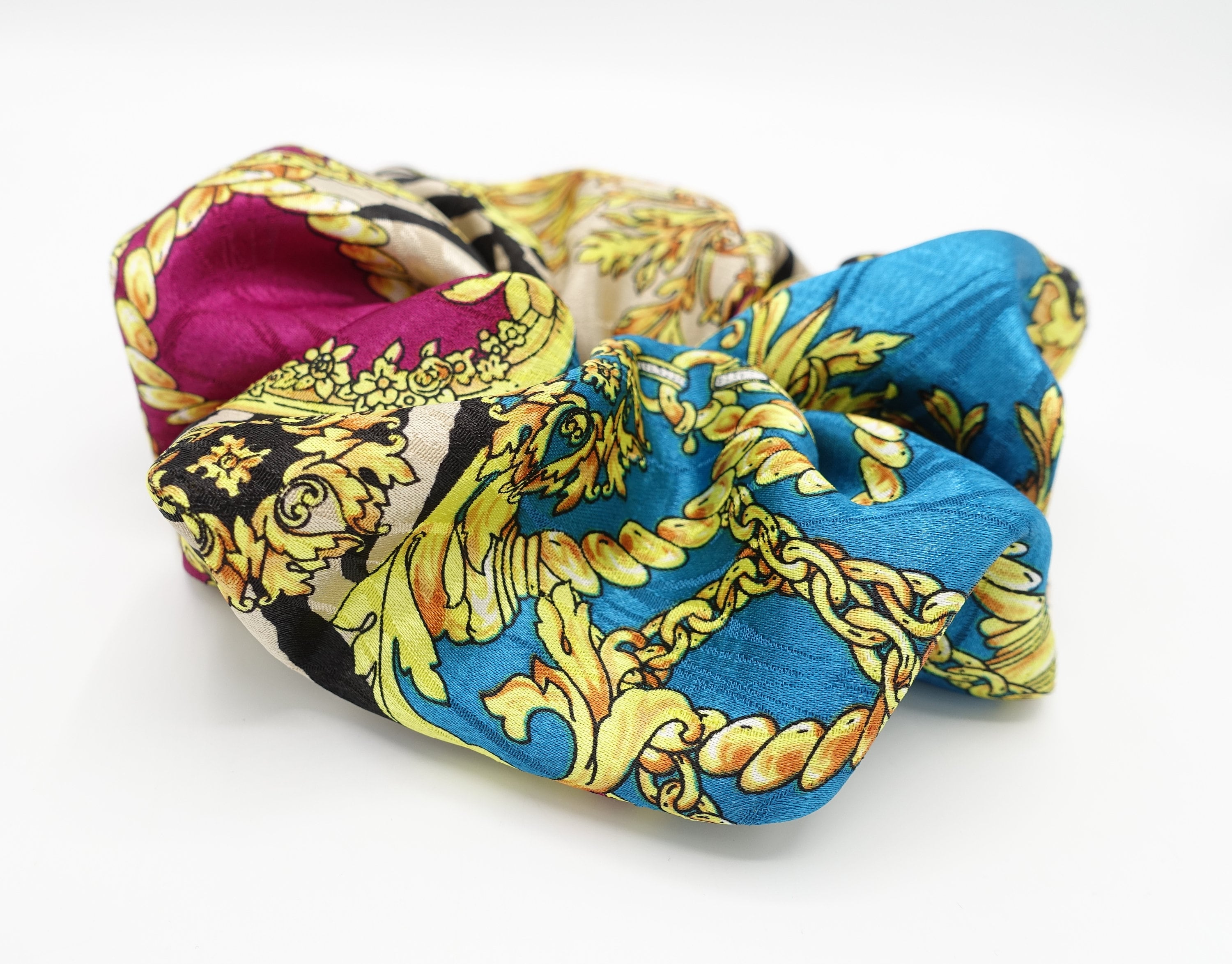 Stylish oversized scrunchies multi pattern print hair | Etsy