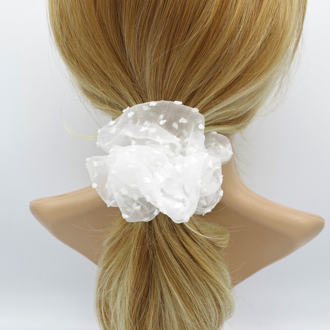 Mesh Translucent Scrunchies Fuzzy Fabric Dot Scrunchie Women - Etsy
