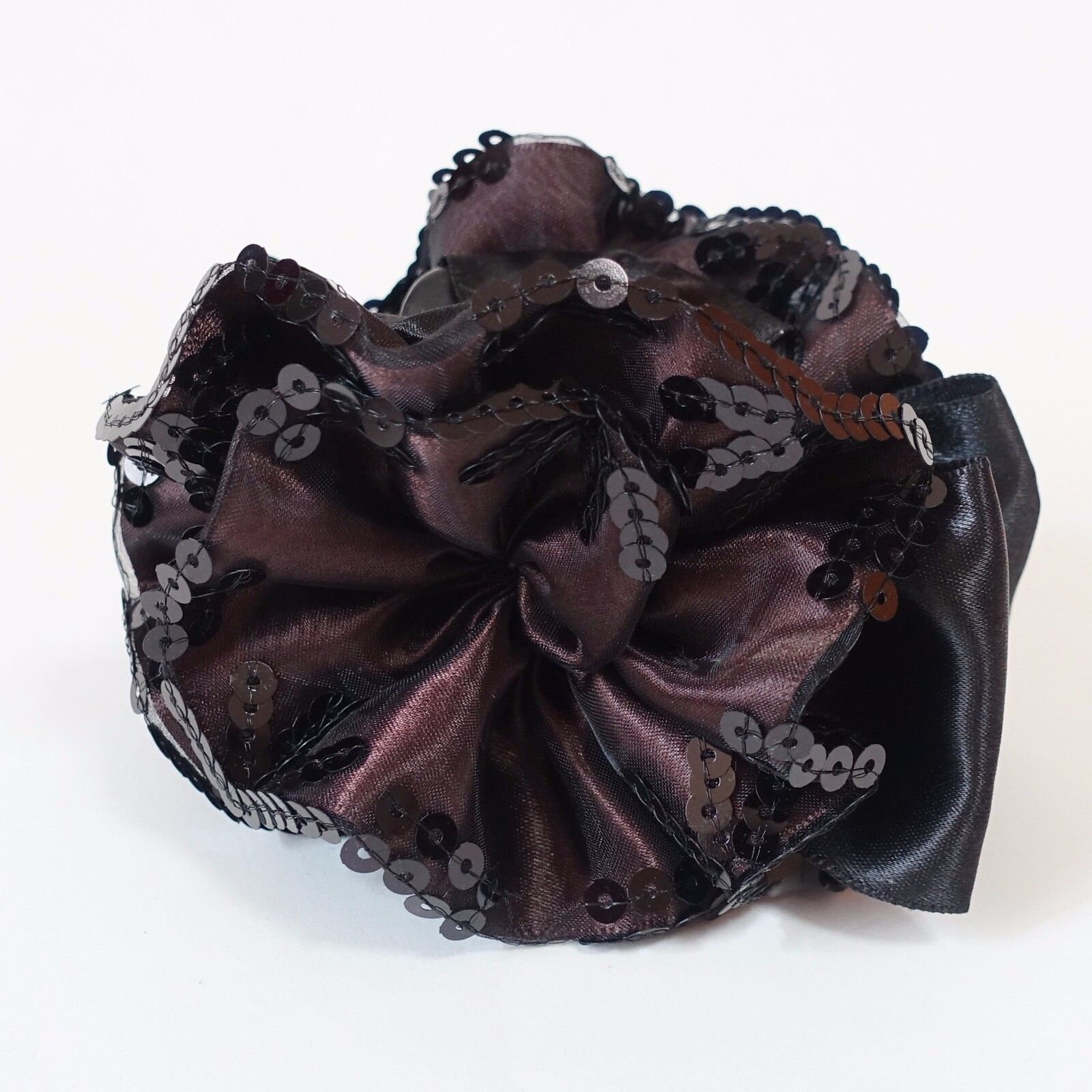 Satin Flower Bow Luxury Spangle Mesh Wrap Sequin Spangle Decorative ...