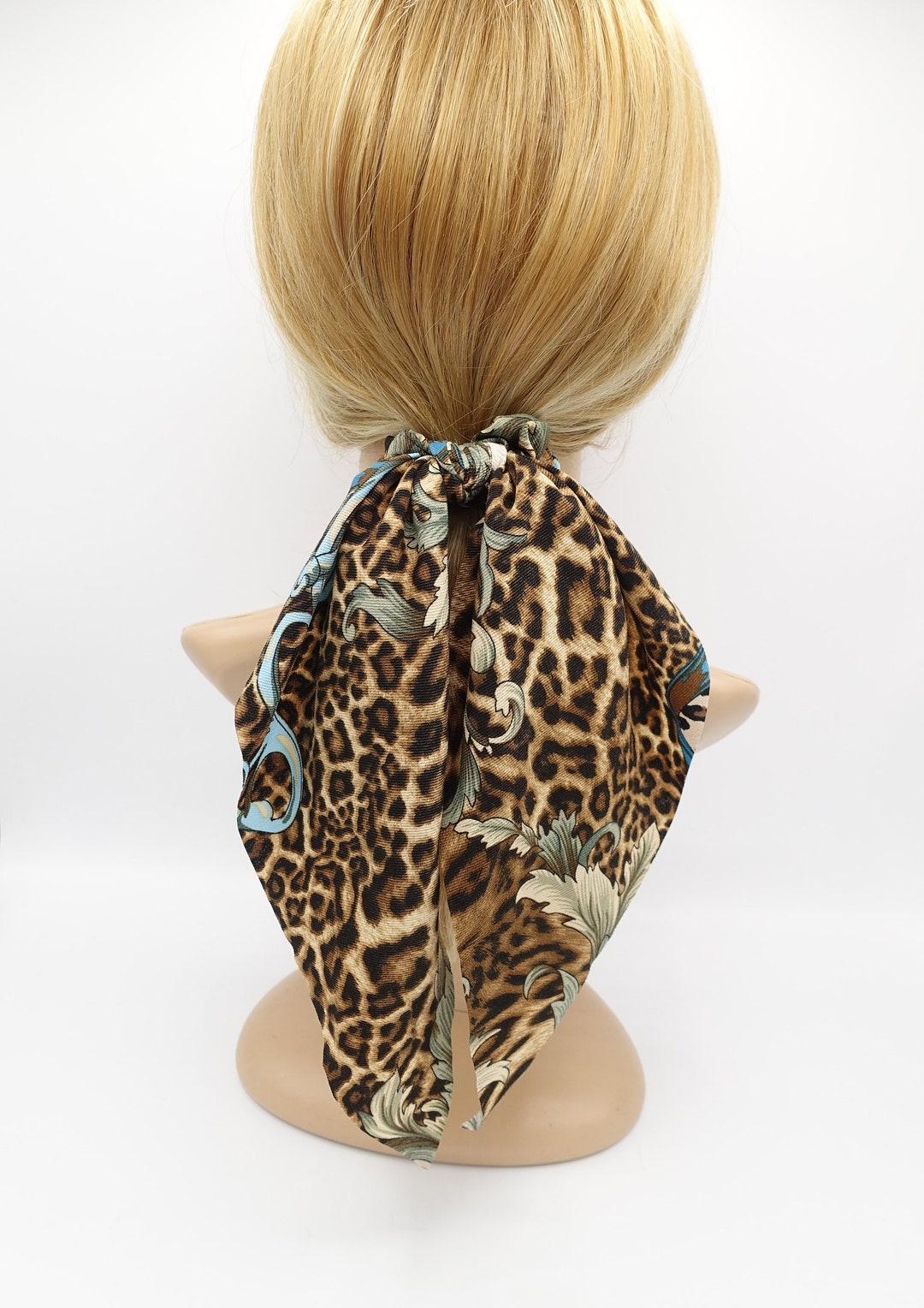 Modern Leopard Print Scrunchies Long Tail Wing Knot Hair - Etsy