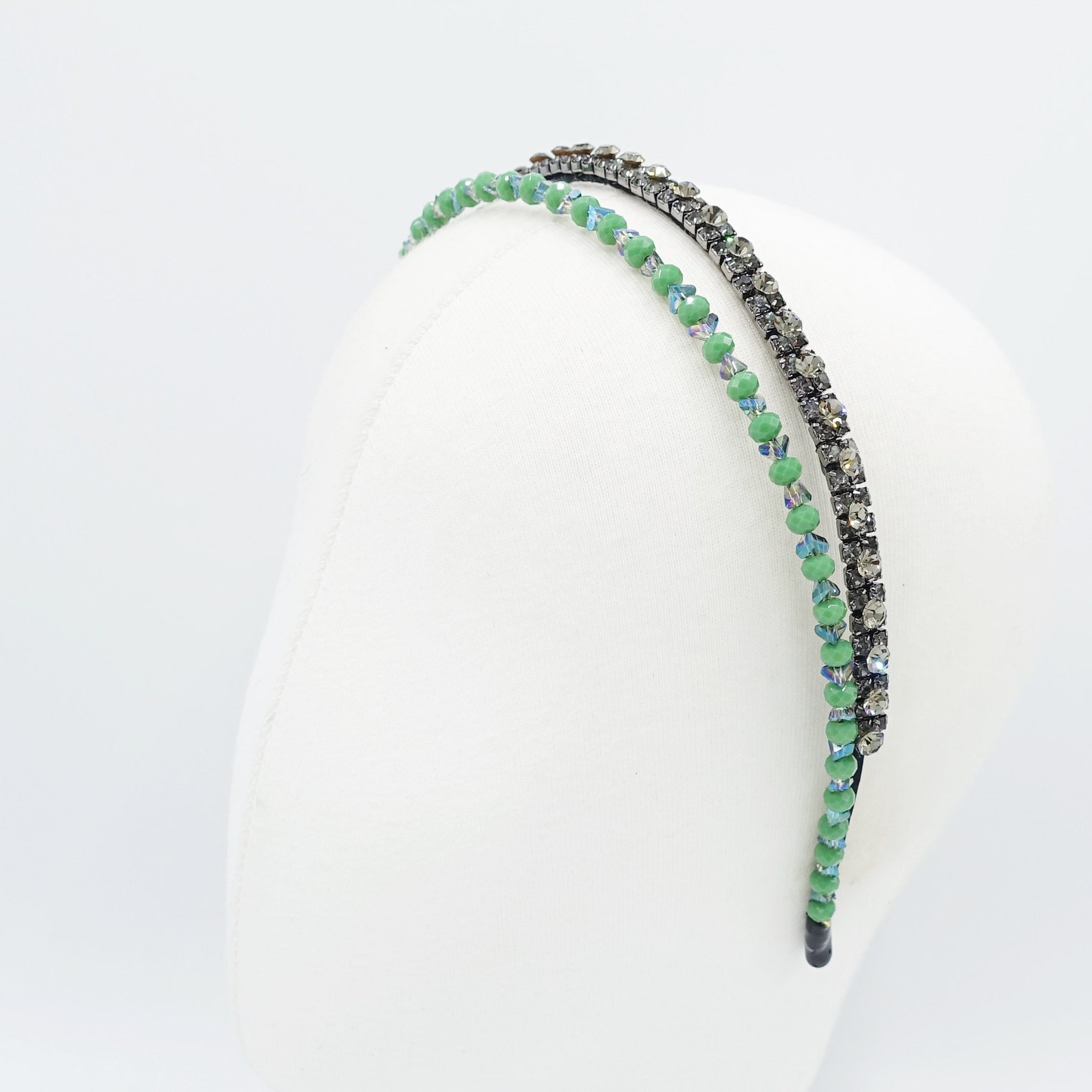 Jeweled Double Headband Rhinestone Crystal Embellished - Etsy