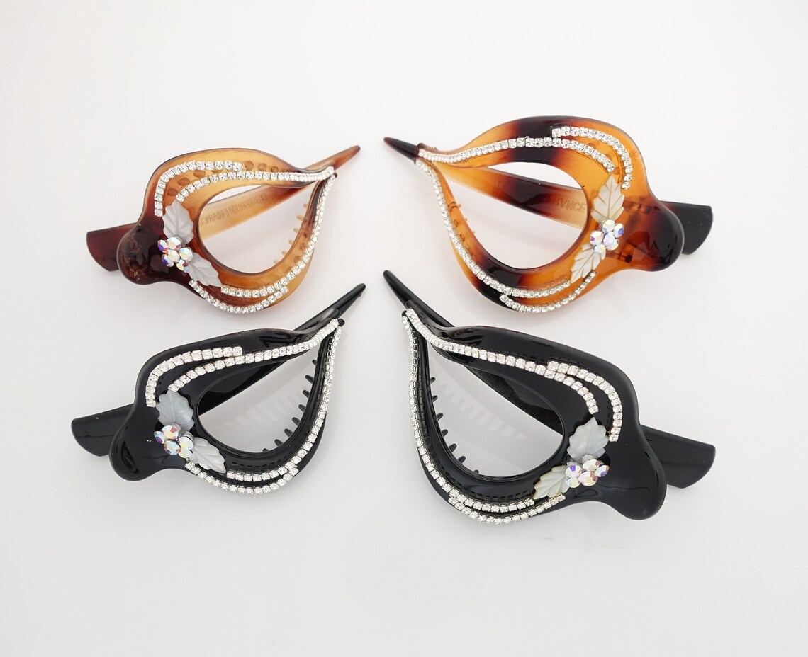 Nacre Rhinestone Decorated Beak Hair Clip Updo Hair Accessory | Etsy