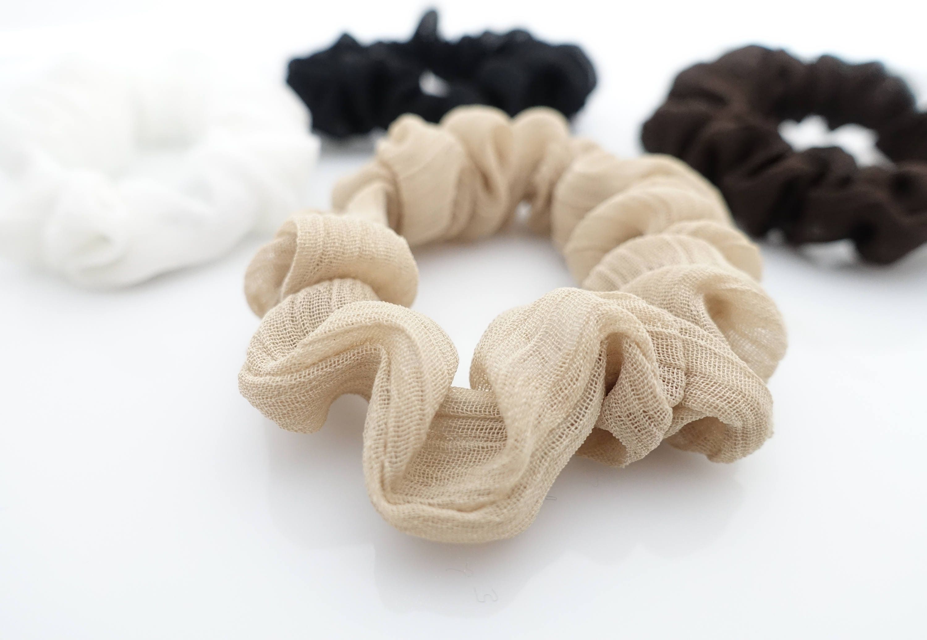 A Set of 5 Mini Chiffon Scrunchies Set Solid Color Scrunchy - Etsy