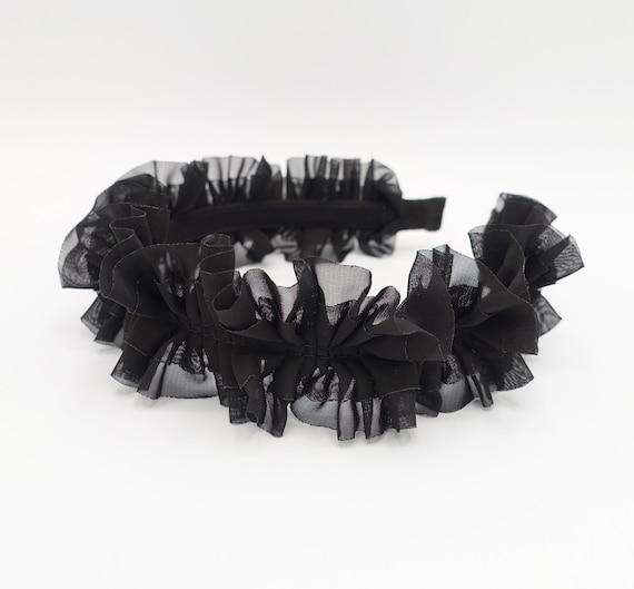 Chiffon Ruffle Pleated Headband Feminine Style Hairband for | Etsy