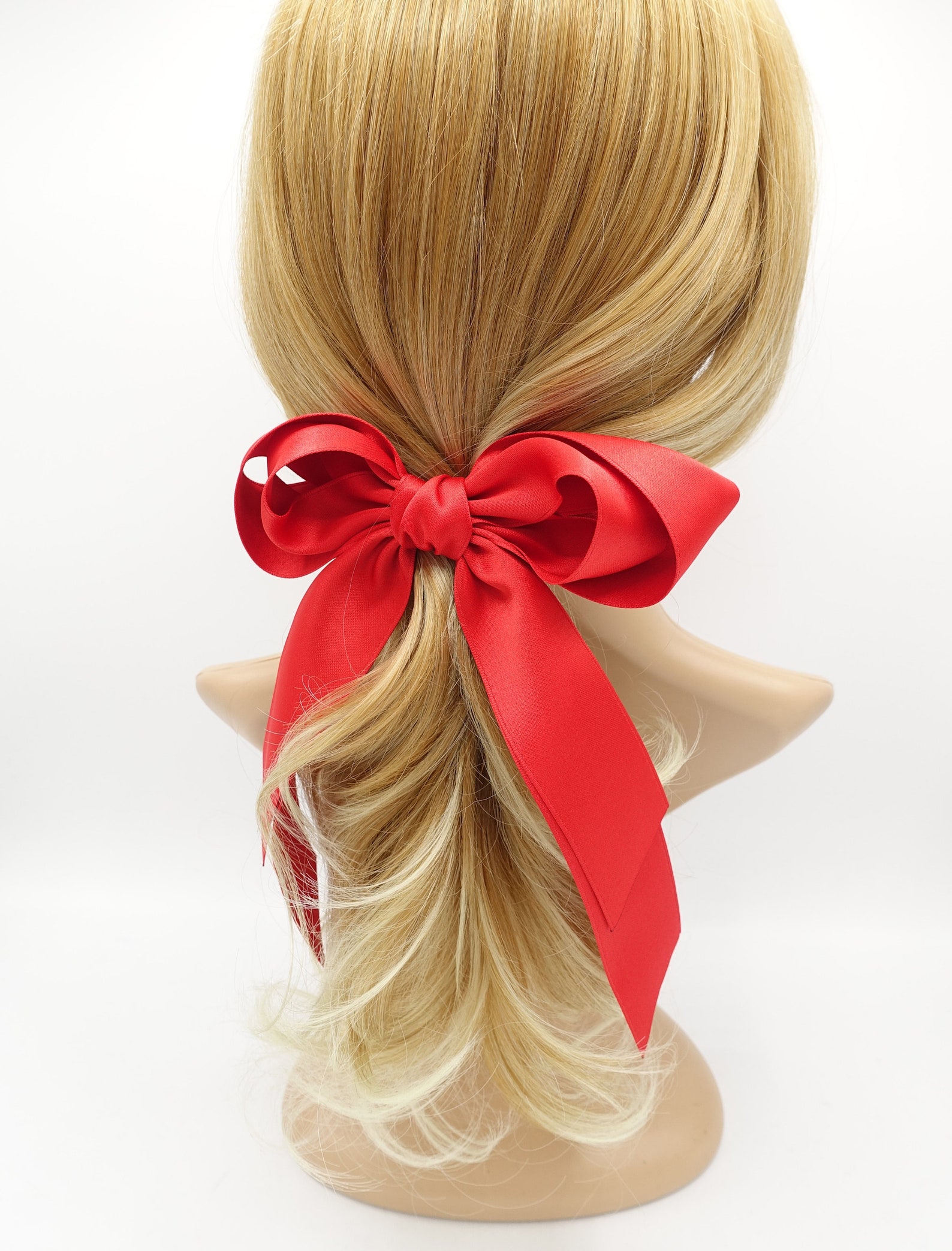 Satin Layered Double Tail Hair Bow - Etsy