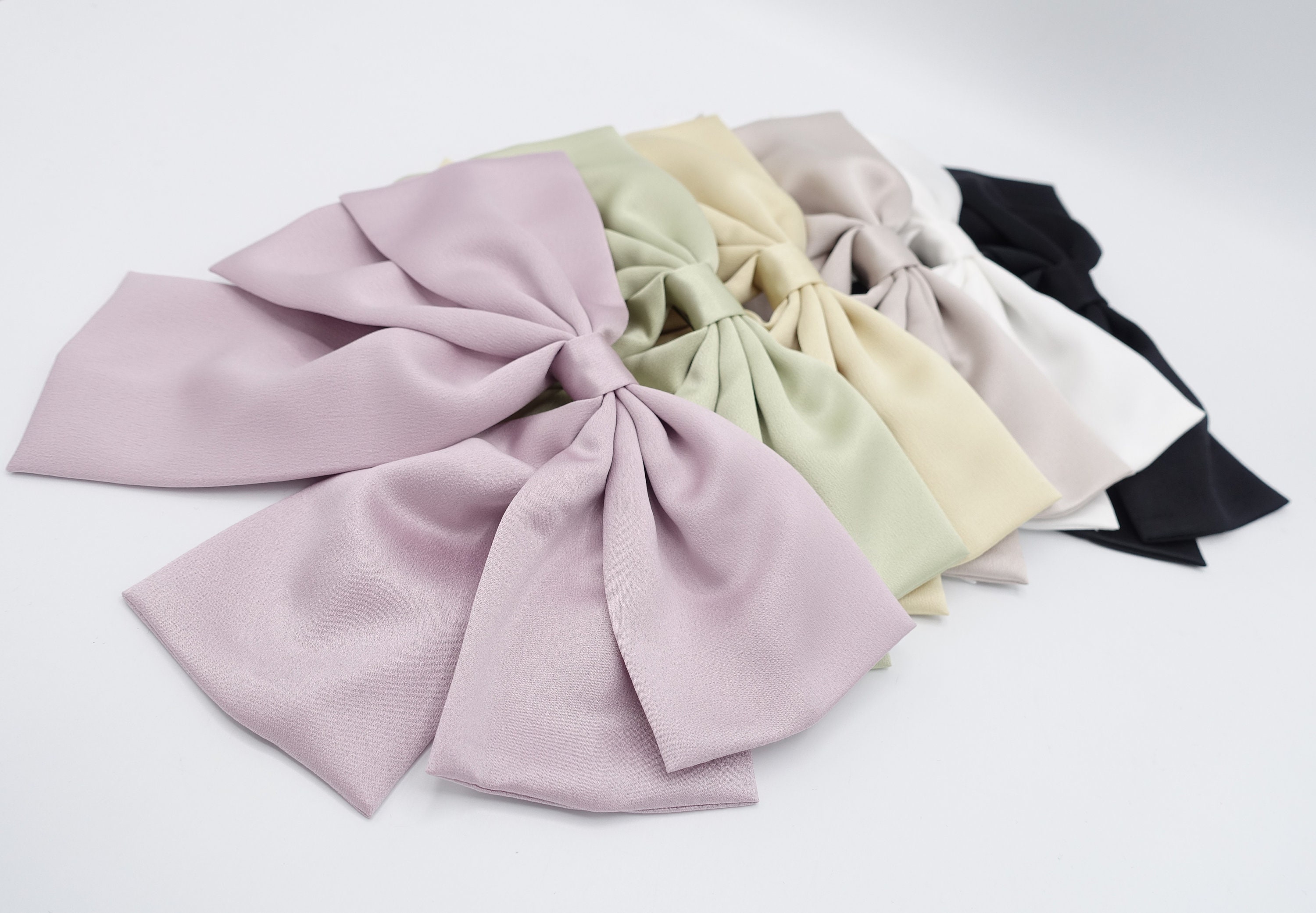 Droopy Satin Hair Bow Double Layered Hair Accessory for Women - Etsy