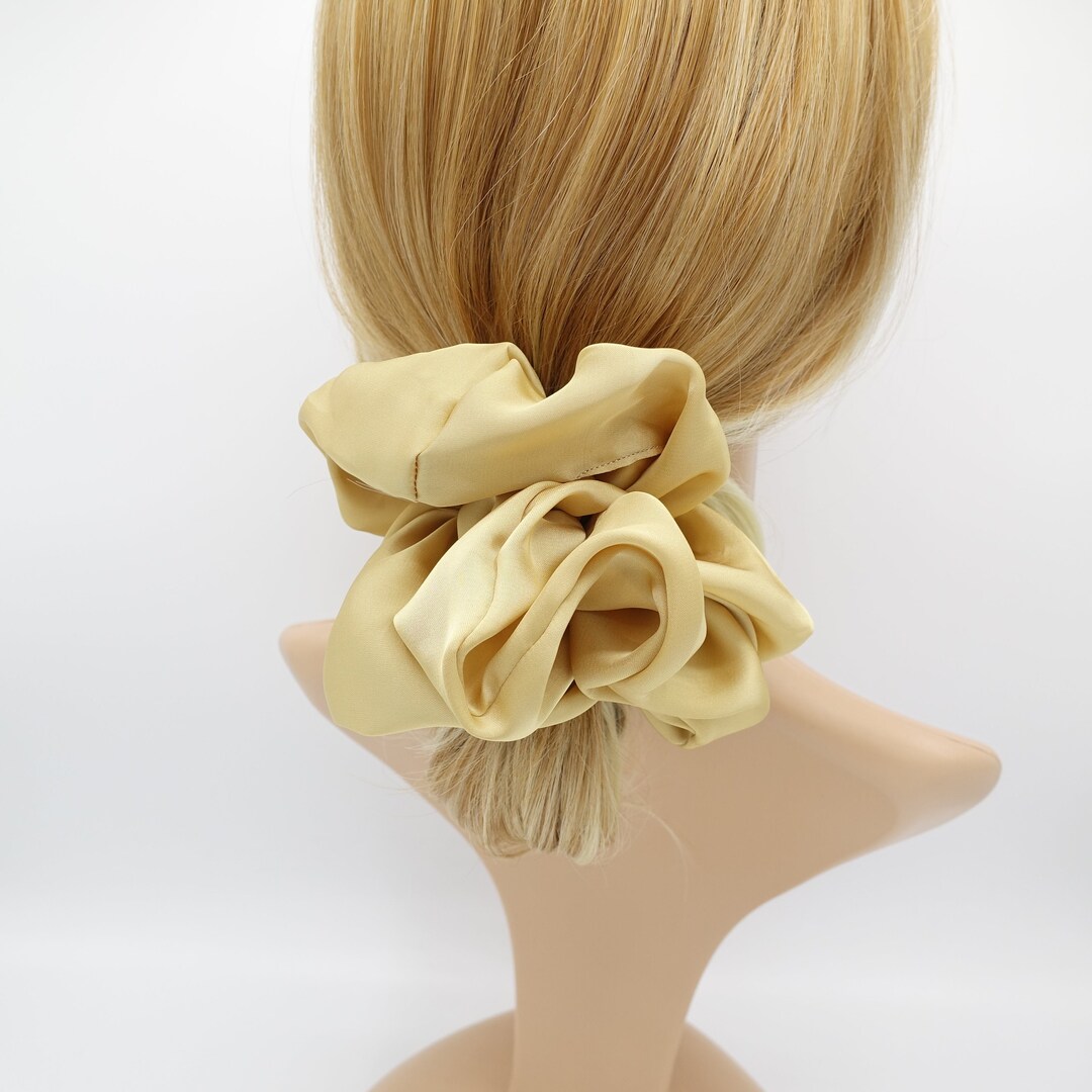 Large Satin Voluminous Scrunchies Women Hair Elastic Accessory - Etsy