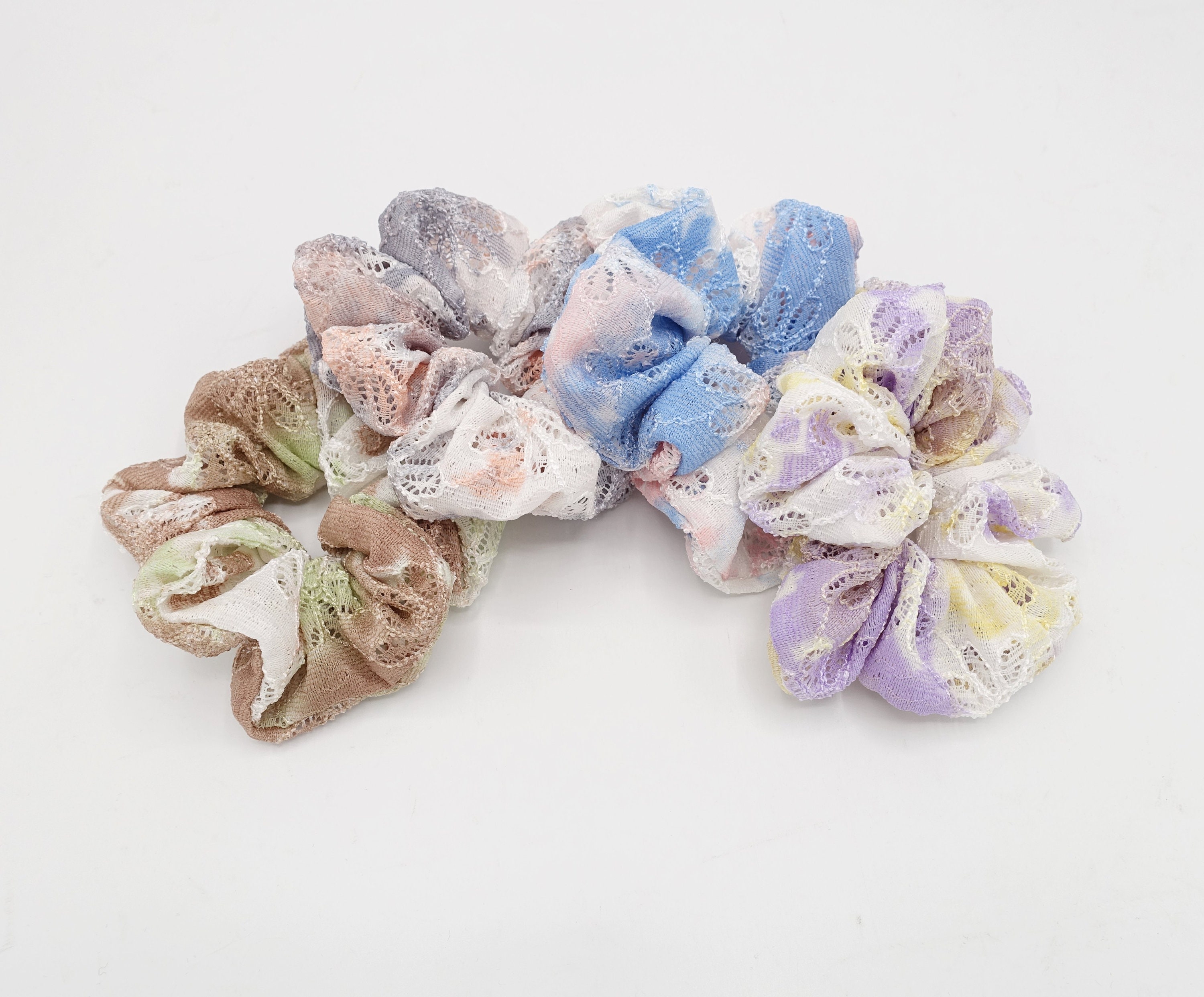 Tie Dye Scrunchies Flower Embroidery Pattern Scrunchie Hair - Etsy