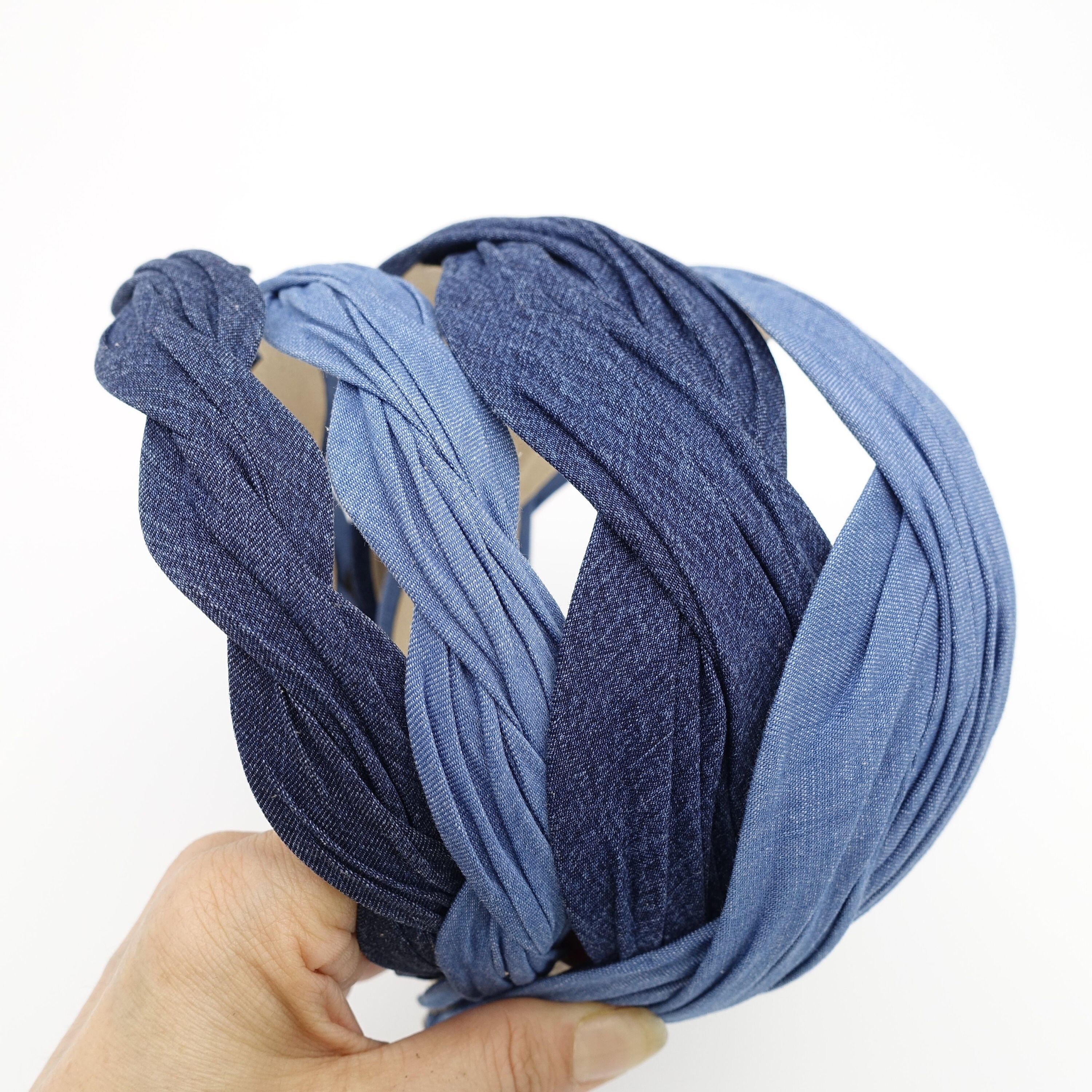 Denim Wave Headband Cotton Hairband Woman Hair Accessory - Etsy