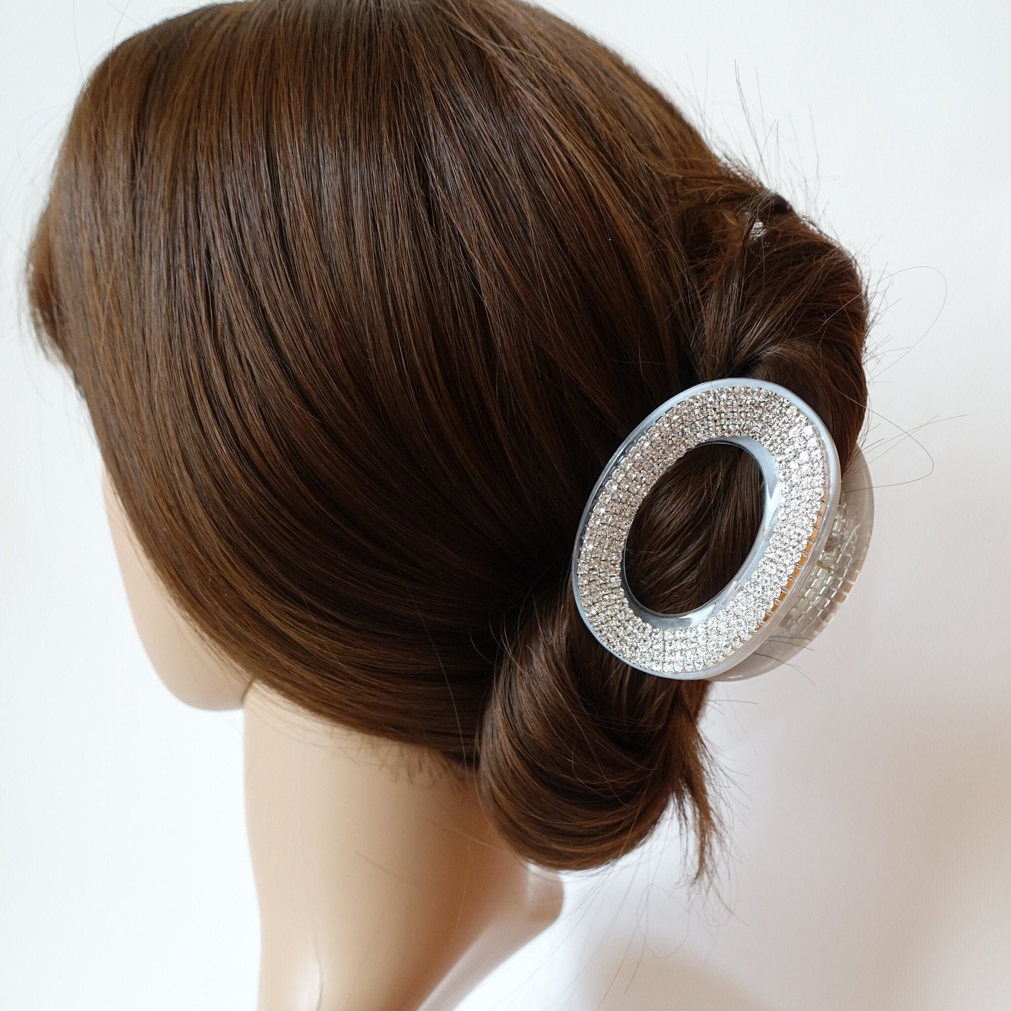 Rhinestone Ellipse Hair Claw Clip: Dazzling Hair Clamp - Etsy