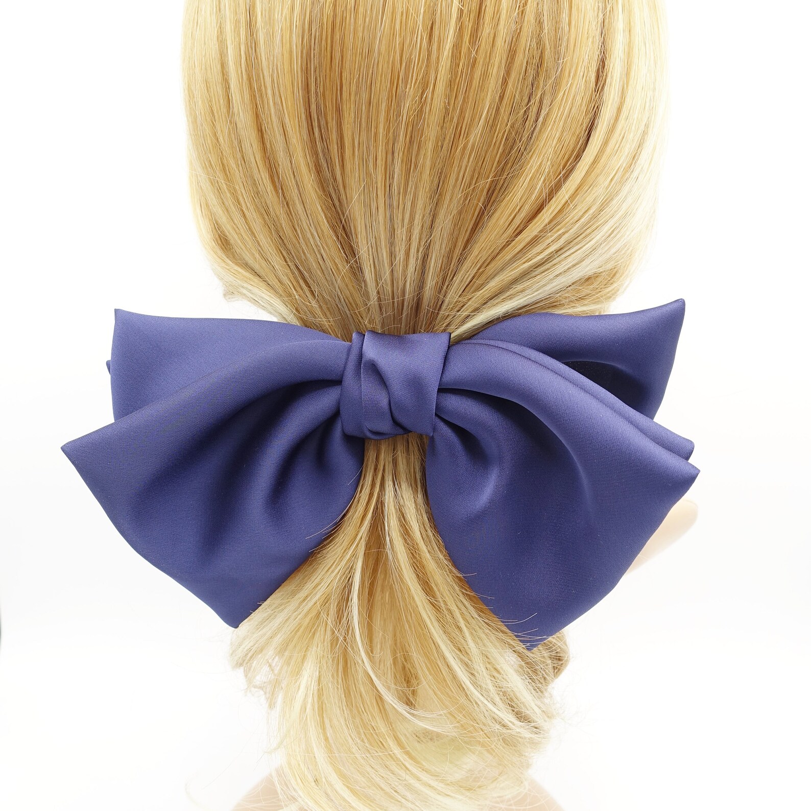Big Triple Wing Hair Bow Satin Double Layered Bow Stylish - Etsy