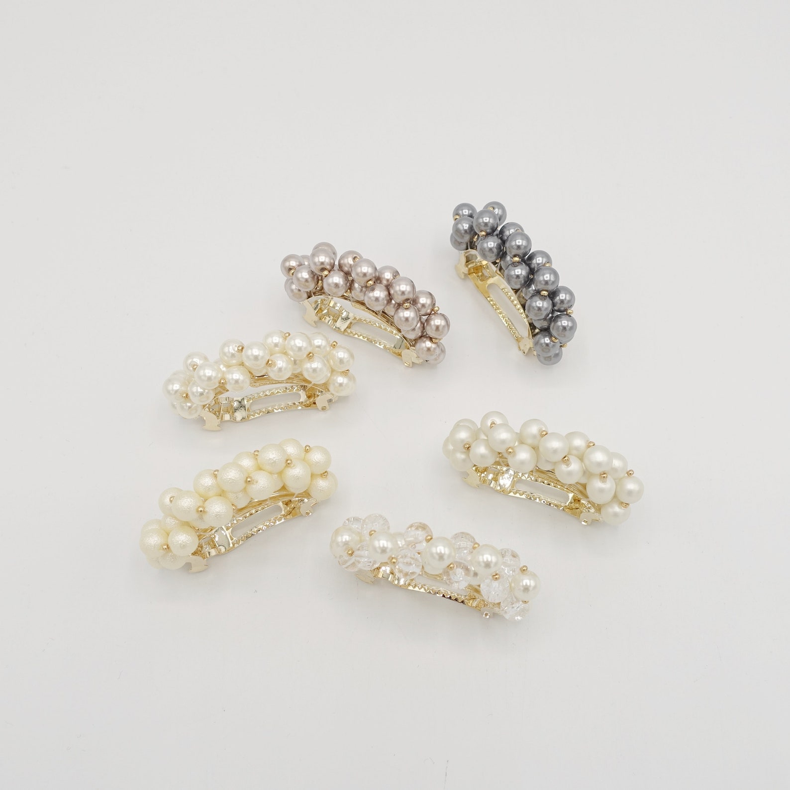 Pearl Half Moon Ponytail Barrette Clip Hair Accessory - Etsy