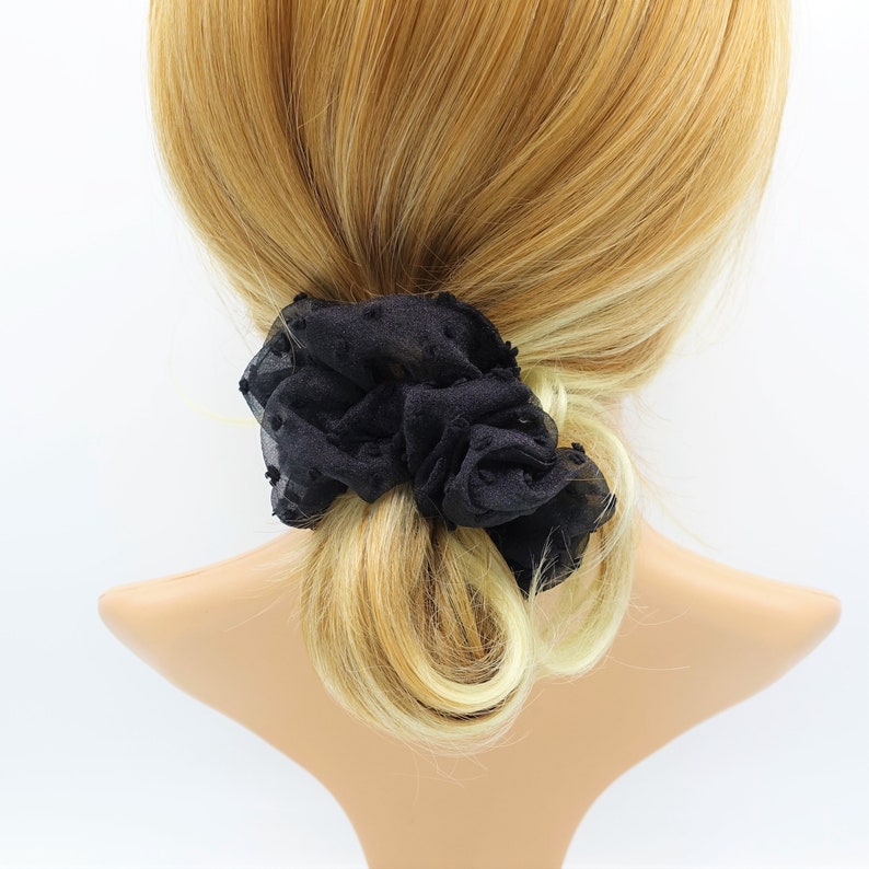 Mesh Translucent Scrunchies Fuzzy Fabric Dot Scrunchie Women | Etsy