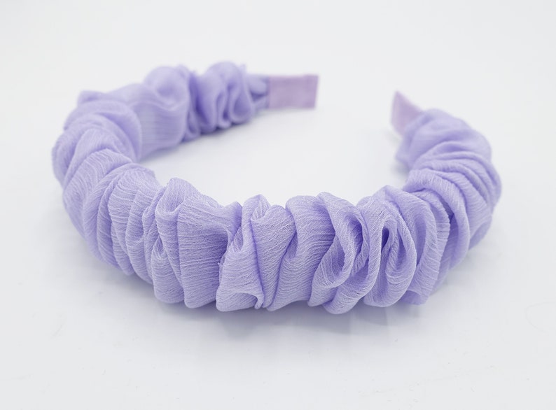 Crinkled Chiffon Ruched Headband Pleated Hairband Accessory for Women ...