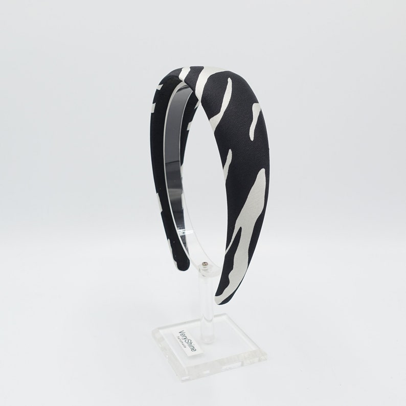 Satin Zebra Print Padded Headband - Etsy