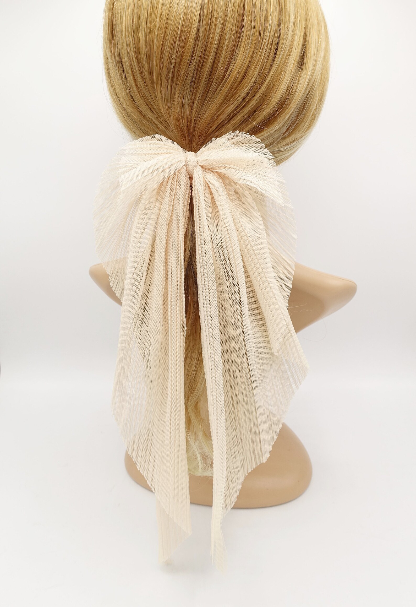 Mesh Pleated Long Tail Scrunchies Bow Knot Scrunchie Women | Etsy