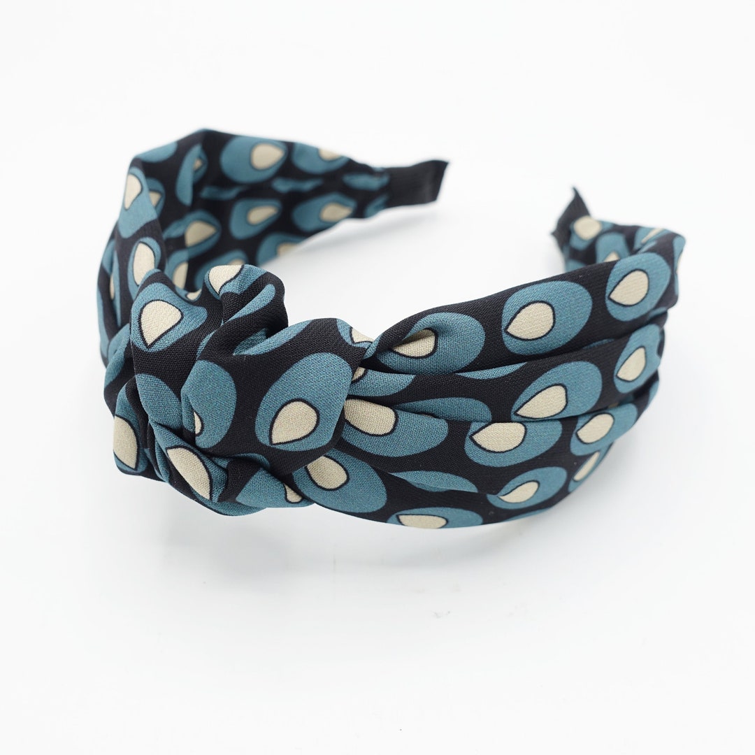 Elliptical Water Drop Print Headband Knotted Hairband Women Hair ...