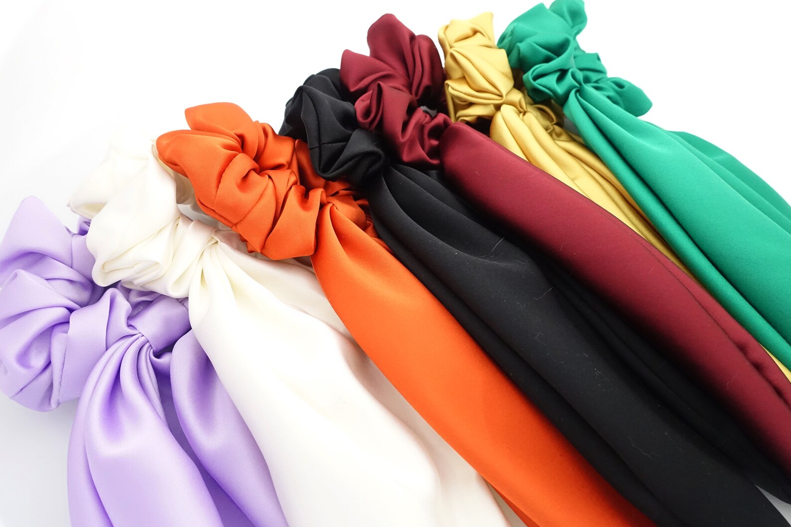 Glossy Satin Tail Scrunchies Knot Hair Scrunchie - Etsy