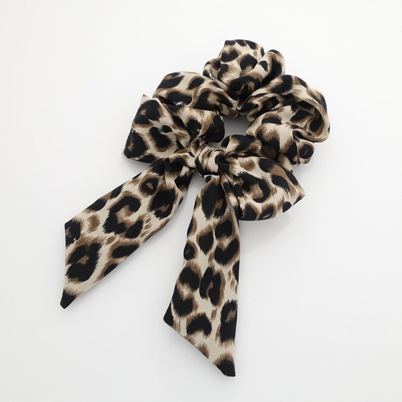 Leopard Print Bow Knot Scrunchy Animal Print Pattern Tail - Etsy