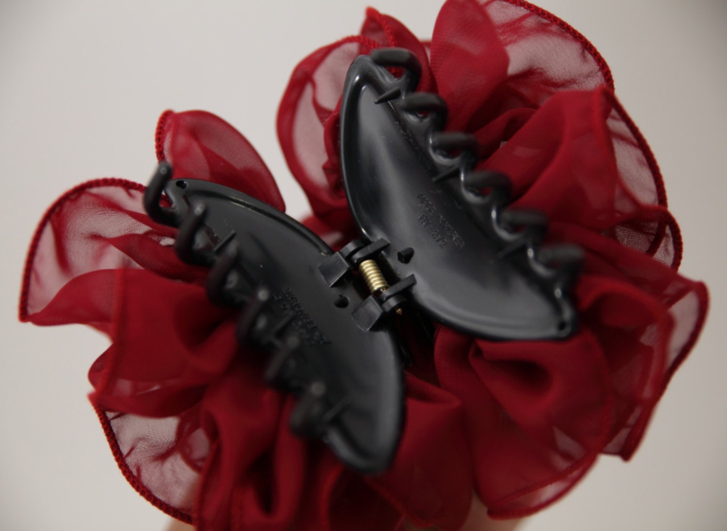 Chiffon Ruffle Flower Hair Claw: Solid Color Hair Clip - Etsy