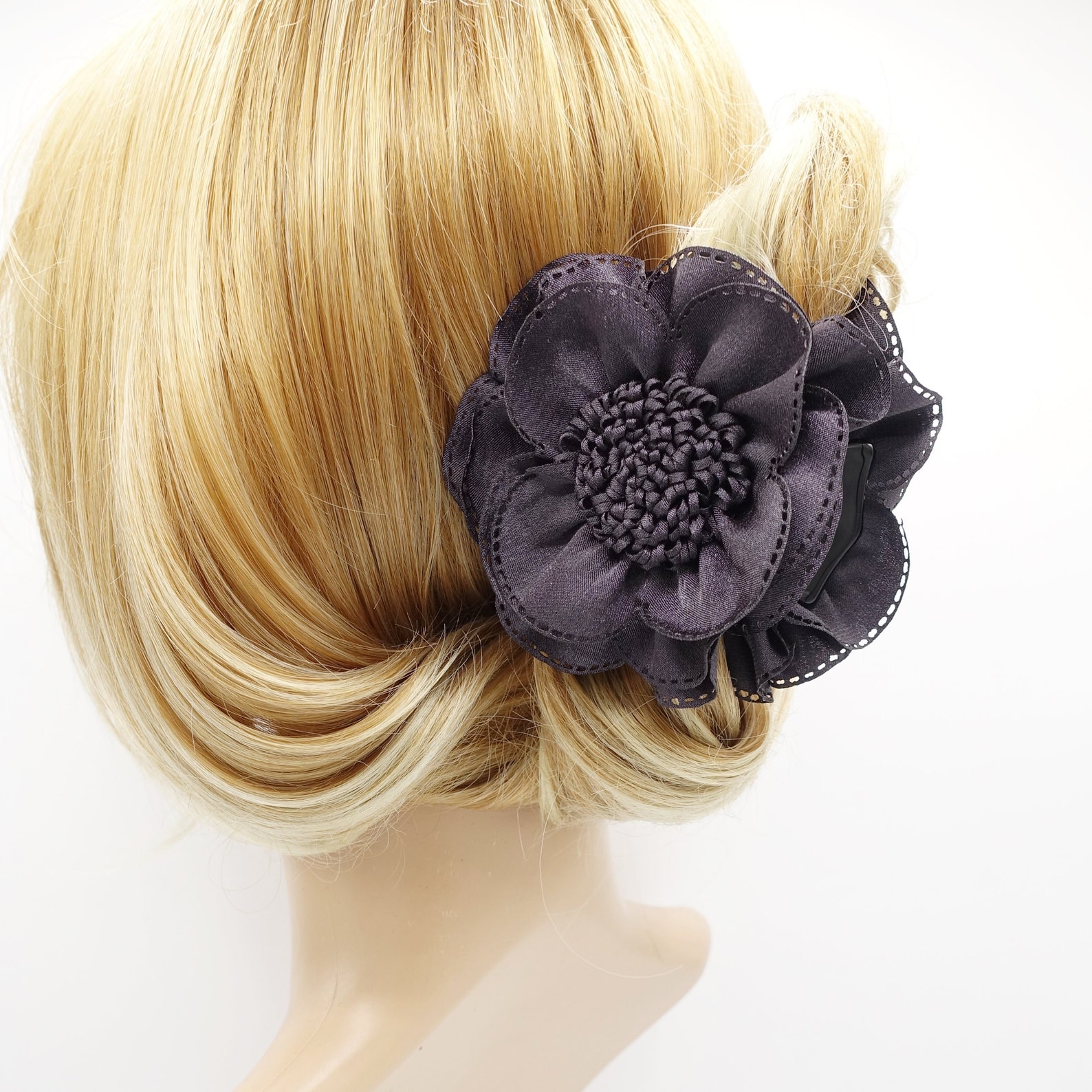 Flower Hair Claw Double Layered Petal Pistil Flower Hair Clamp | Etsy