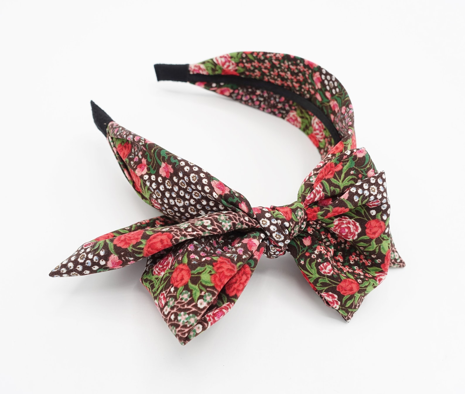 Double Bow Headband Floral Flower Print Hairband Woman Hair Accessory ...