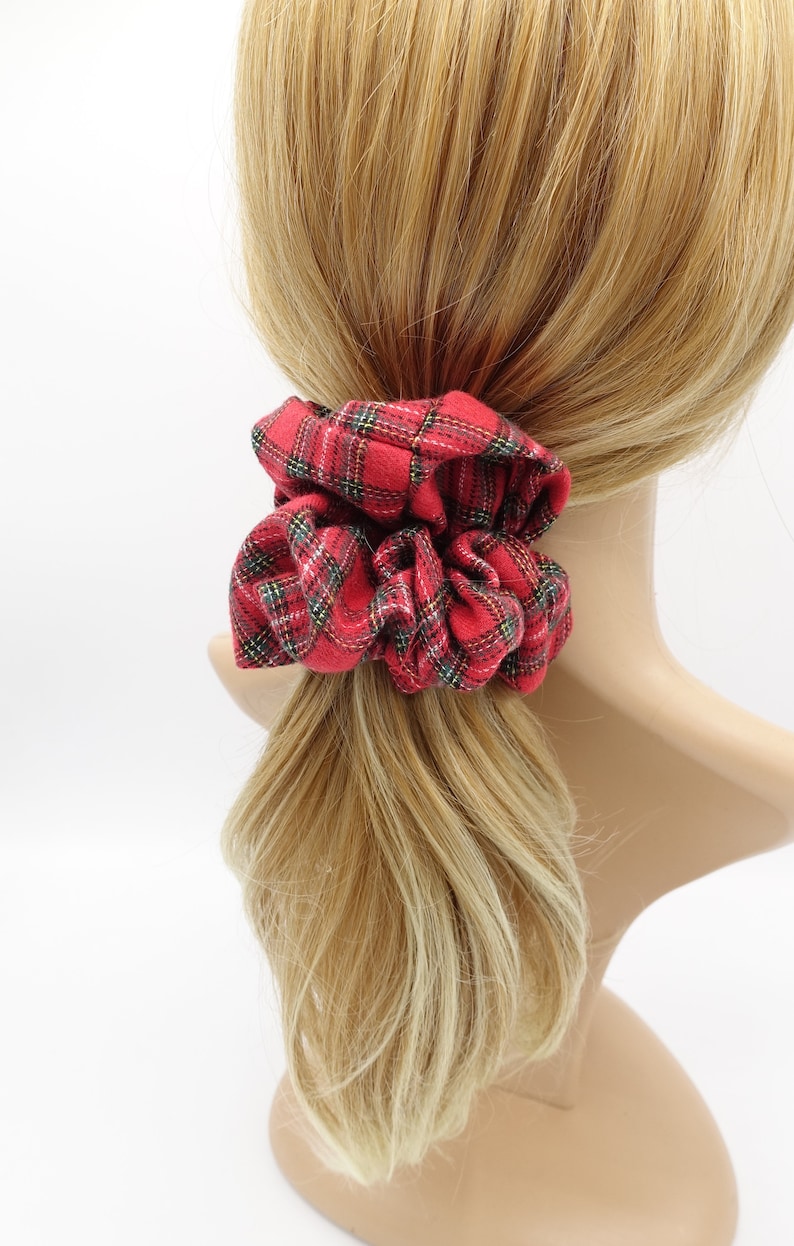 Plaid Check Scrunchies Woolen Hair Elastic Scrunchie for Women - Etsy