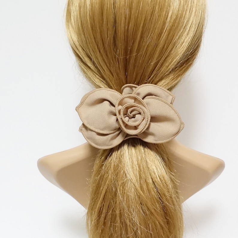 Side Flower Bow Decorated Ruffle Scrunchies Women Hair - Etsy