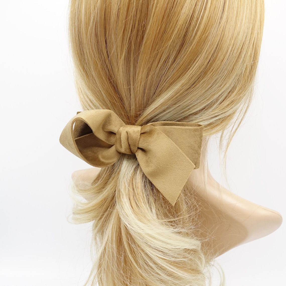 Velvet Hair Bow Curved Asymmetric Double-faced Hair Accessory - Etsy
