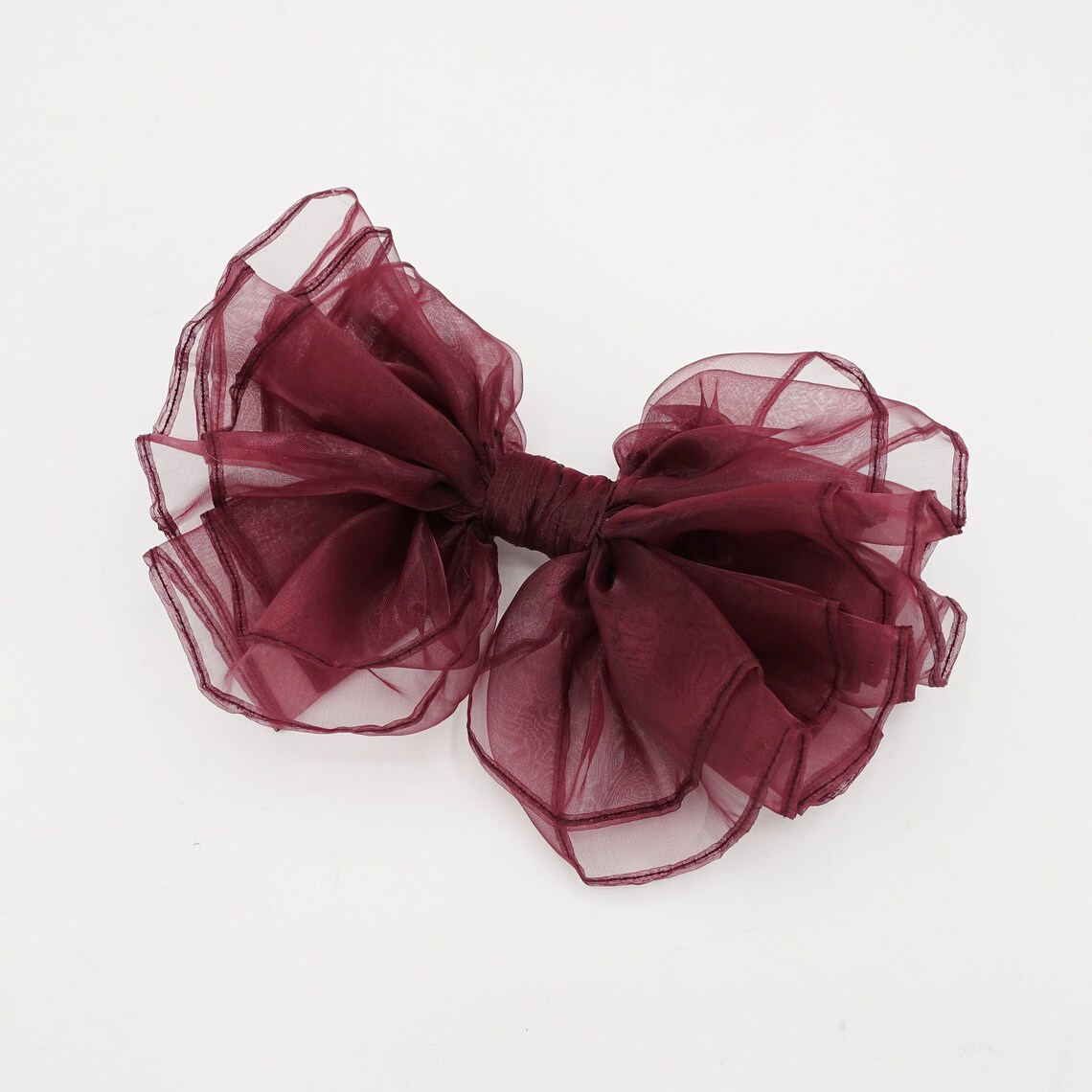 Organza Layered Hair Bow Sheer Fabric Voluminous Hair Accessory for ...
