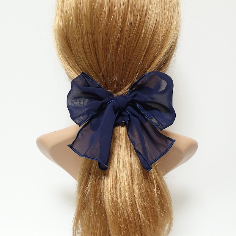 Chiffon Waving Bow Scrunchies Drape Translucent Bow Knot | Etsy