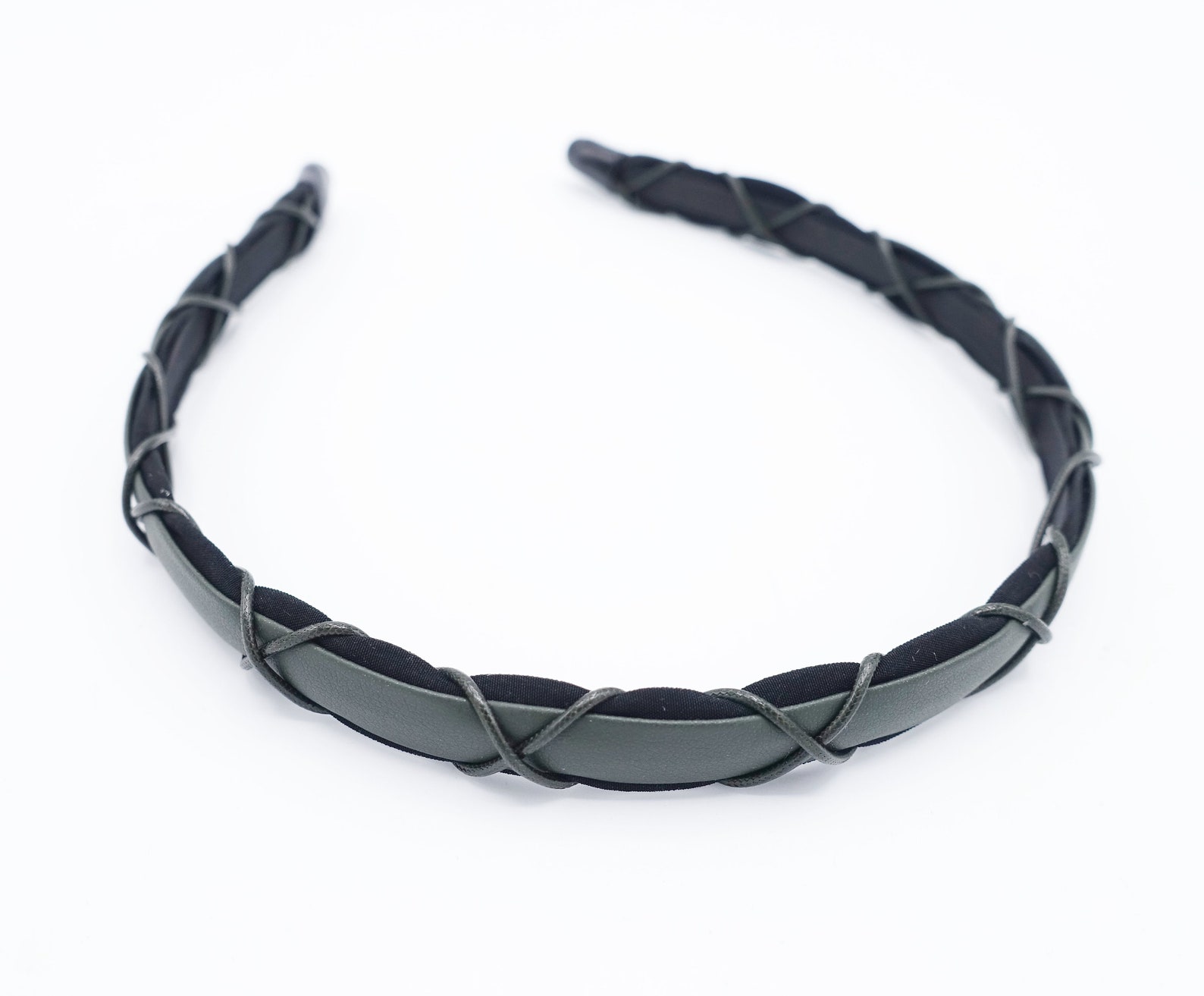 String X Knot Decorated Leather Headband - Etsy