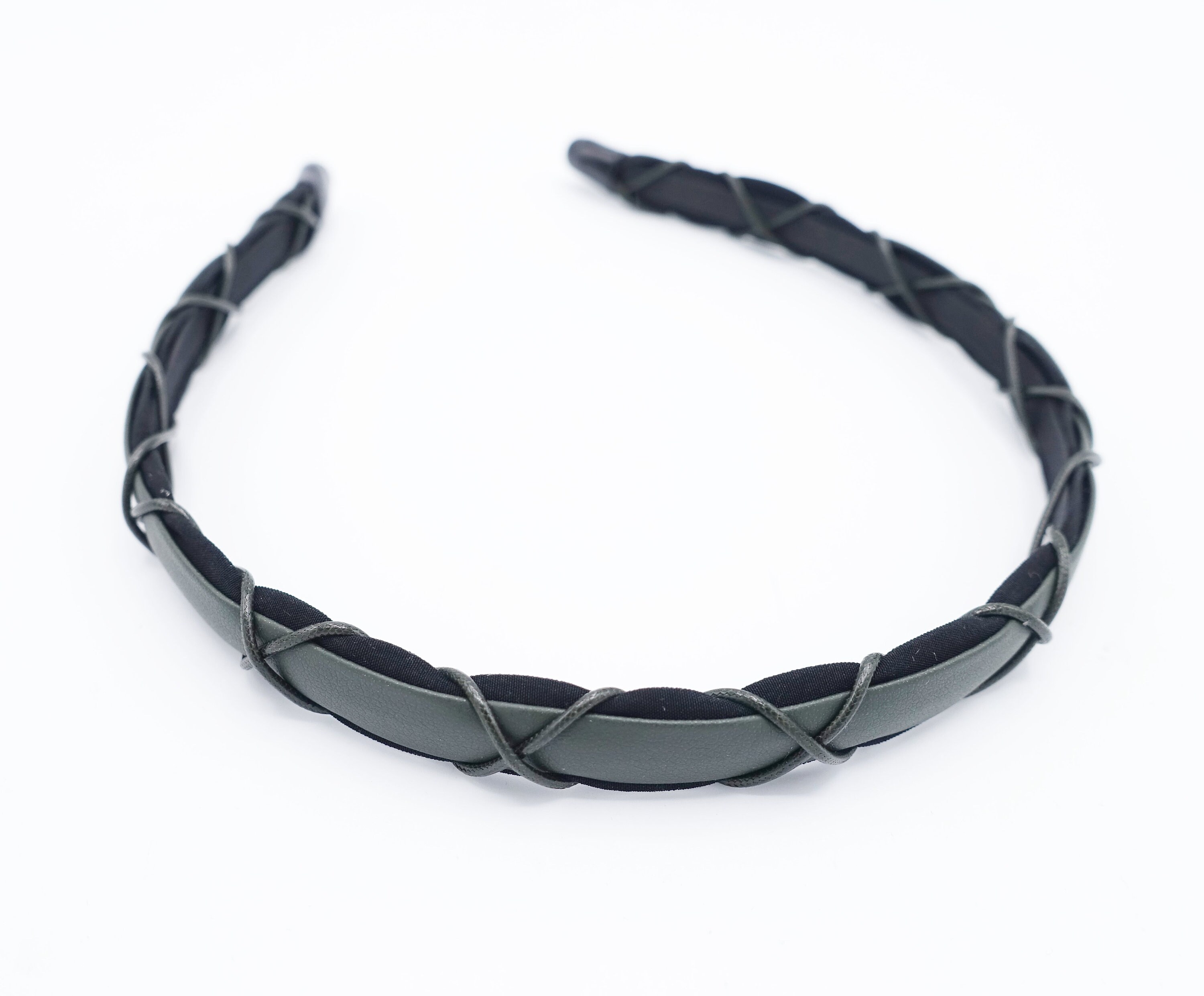 String x knot decorated leather headband | Etsy