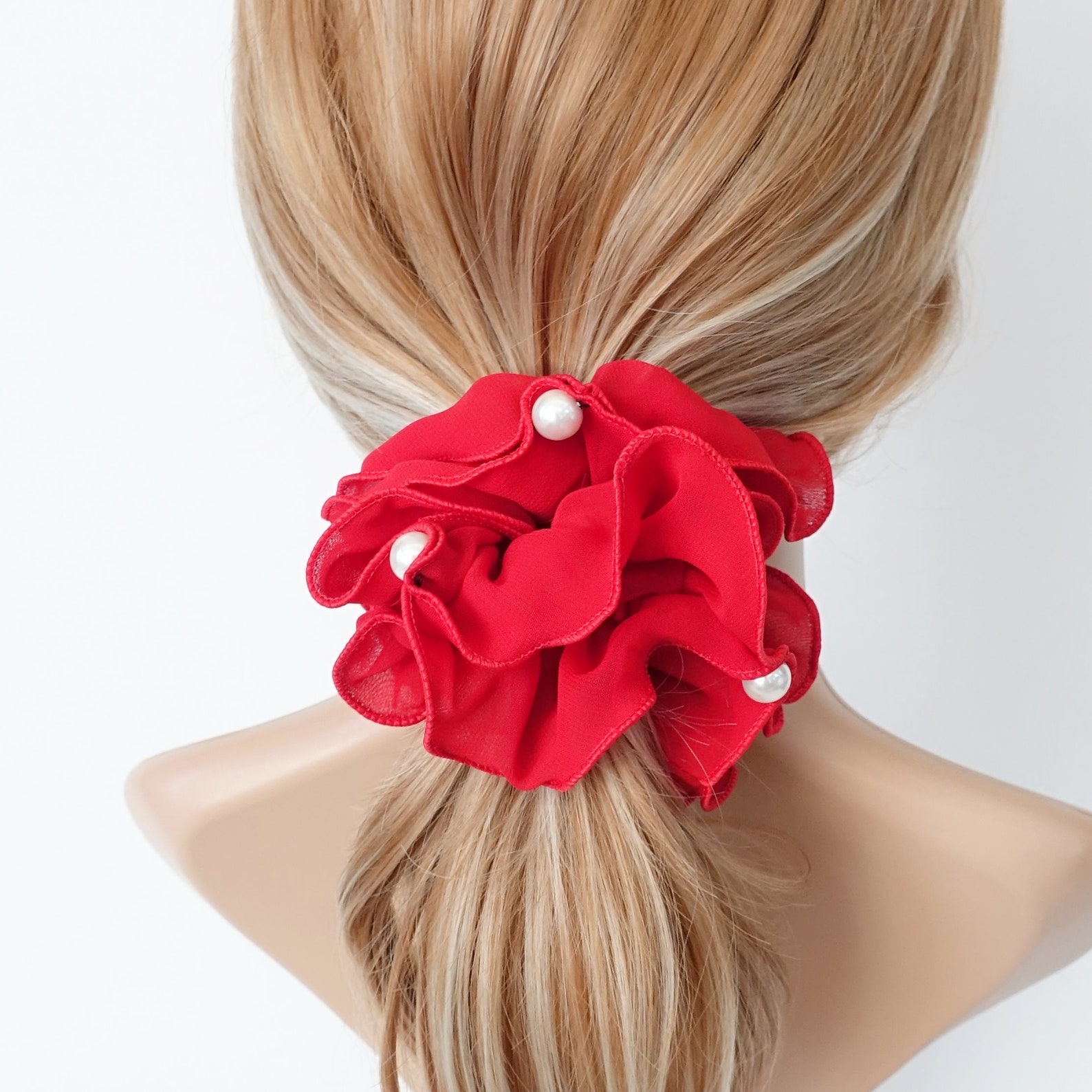 Pearl Chiffon Scrunchies Women Hair Elastic Scrunchie - Etsy
