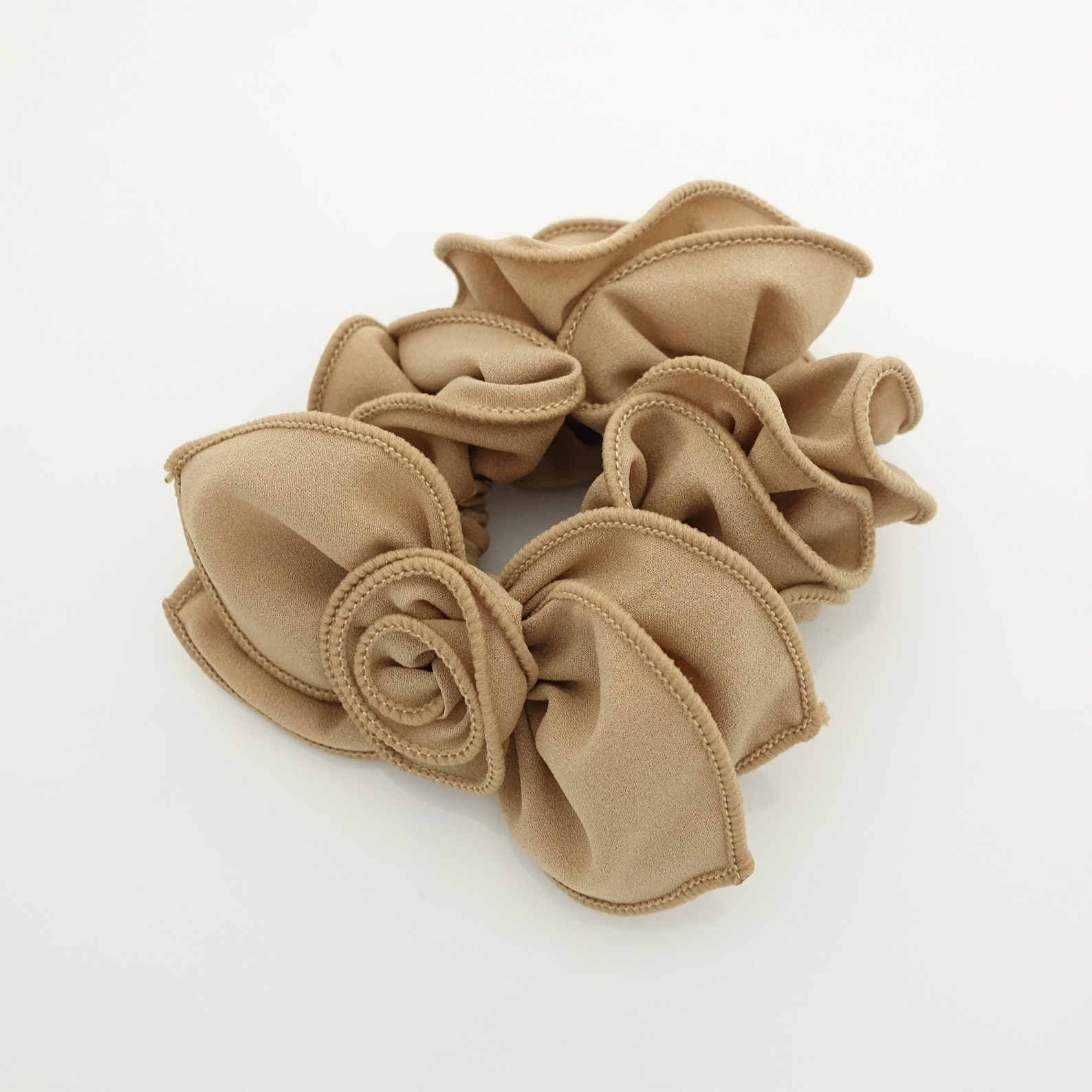 Side Flower Bow Decorated Ruffle Scrunchies Women Hair | Etsy