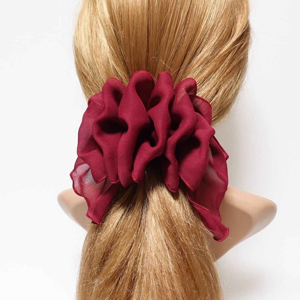 Chiffon Ruffle Flower Hair Barrette Woman Hair Accessory - Etsy