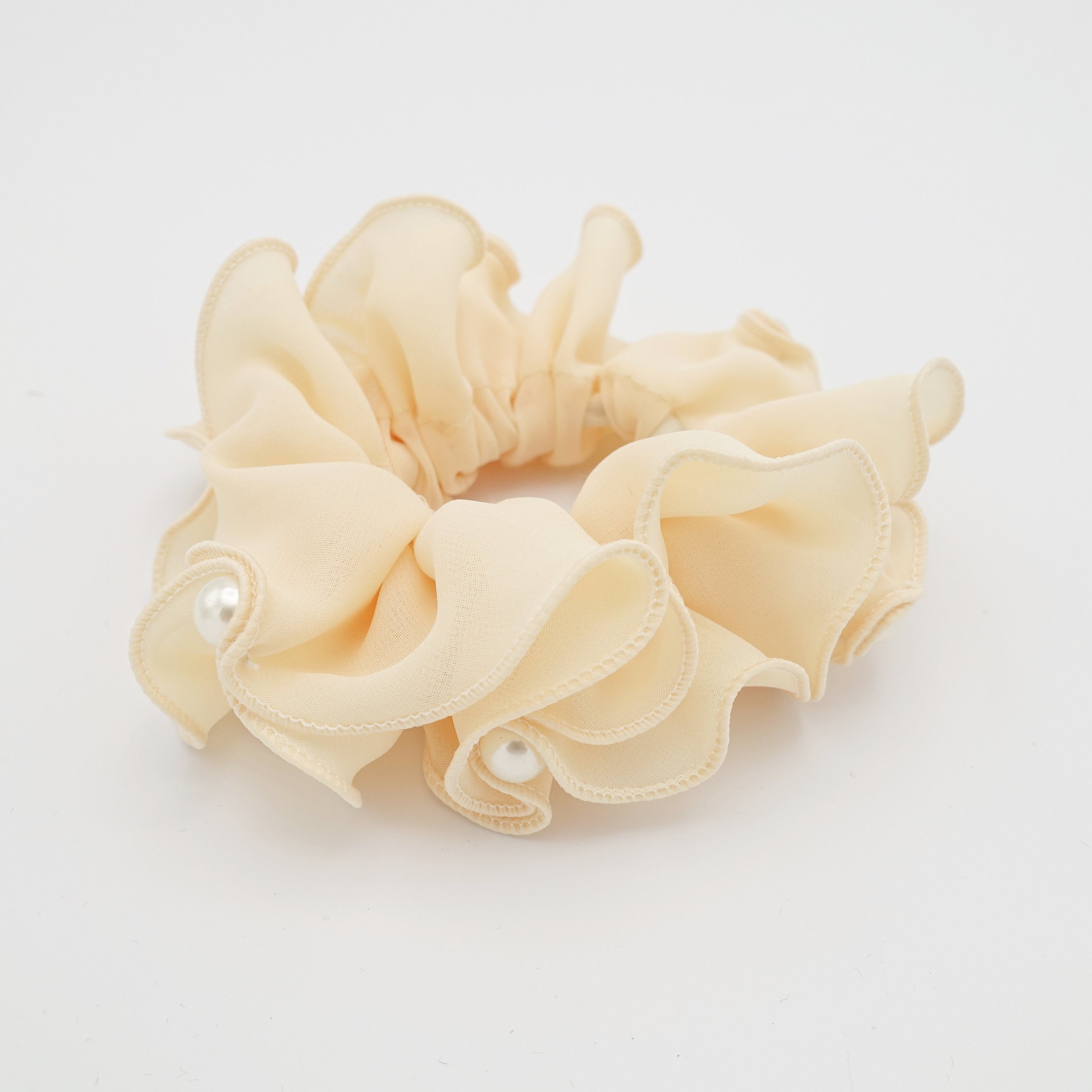Pearl chiffon scrunchies women hair elastic scrunchie | Etsy