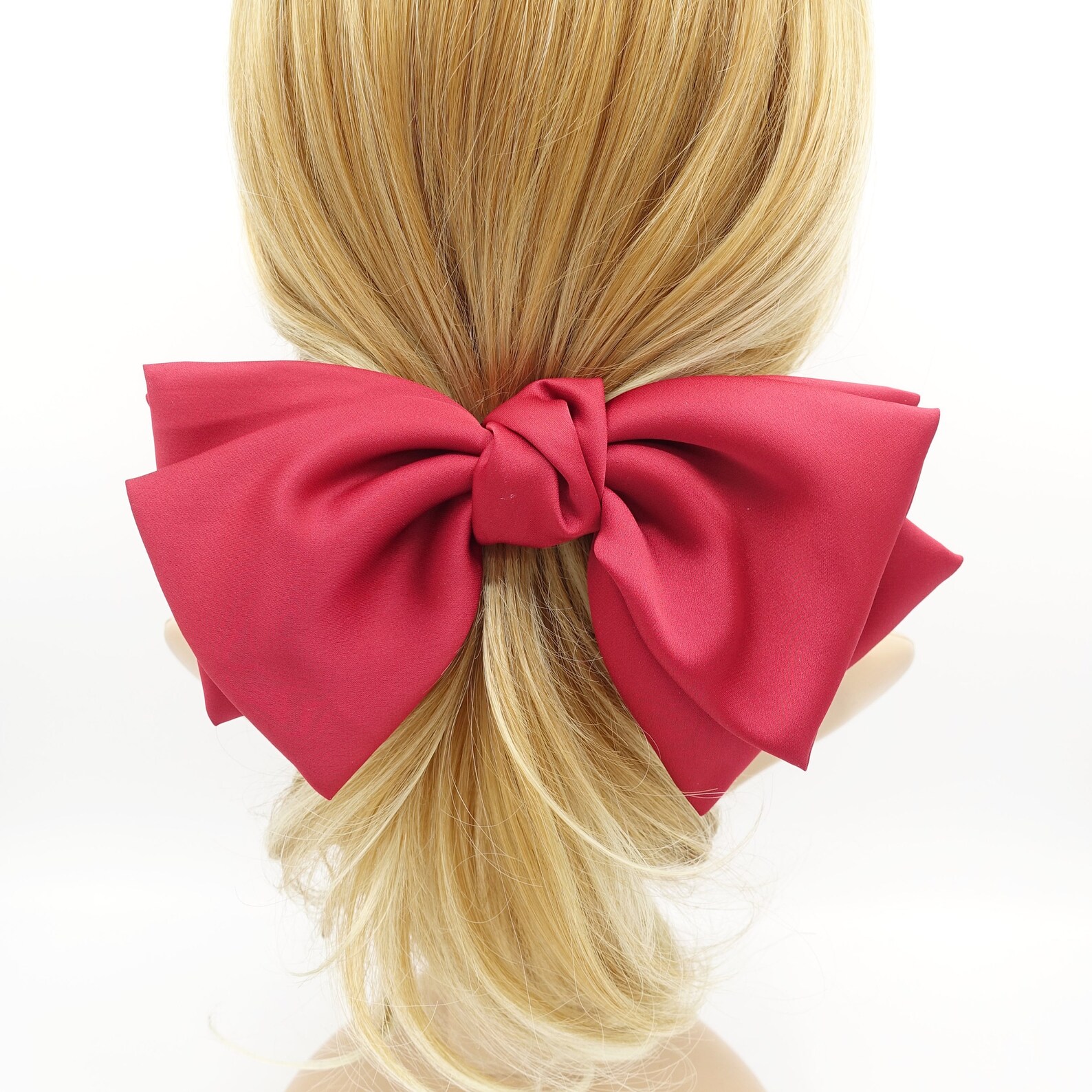 Big Triple Wing Hair Bow Satin Double Layered Bow Stylish - Etsy