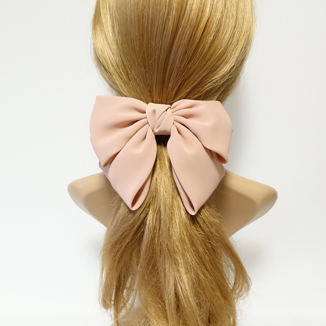 Simple Chiffon Bow Ponytail Holder Basic Style Hair Bow Tie Elastics - Etsy