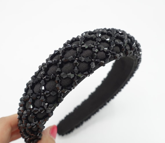 Beads Net Embellished Padded Headband Stylish Hairband Woman | Etsy
